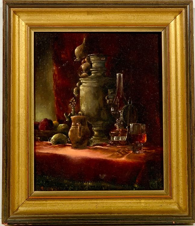 Waclaw Sobiraj Stilleben Gemälde mit Öl Lampe &Semaver (Gebraucht) in ...