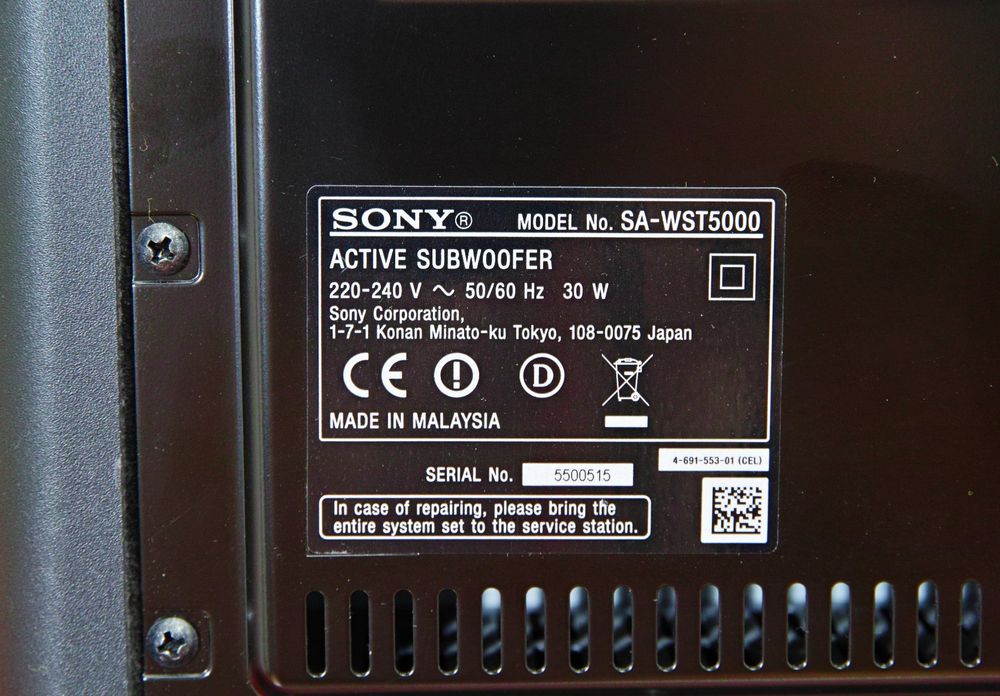 SONY Sound Bar SA-ST5000 & Subwoofer SA-WST5000 (Gebraucht) in für CHF ...