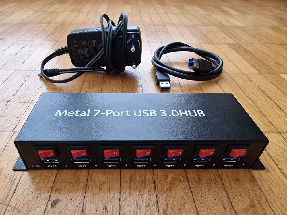 7-Port USB 3.0 Hub Marke renkforce (einzeln schaltbar) | Kaufen auf Ricardo