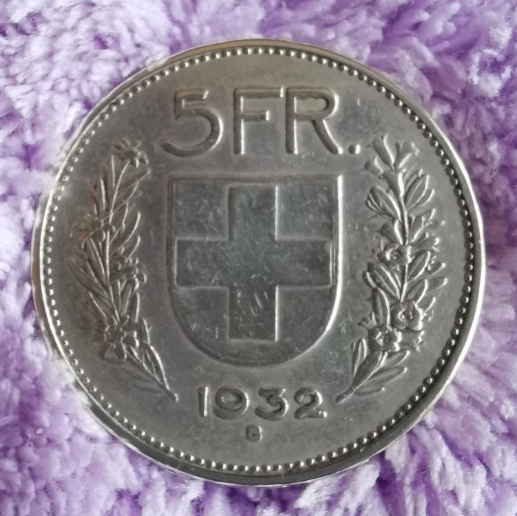 Fünf Franken 1932 Silber 835 (Gebraucht) in Liestal für CHF 15 – mit Lieferung auf Ricardo kaufen