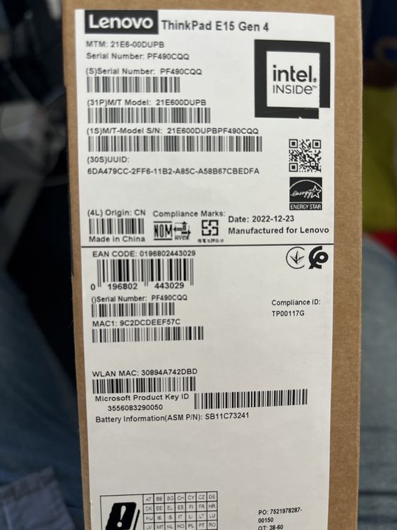 Lenovo E15 i3 256gb 8gb ram (Neu und originalverpackt) in Wettswil für ...