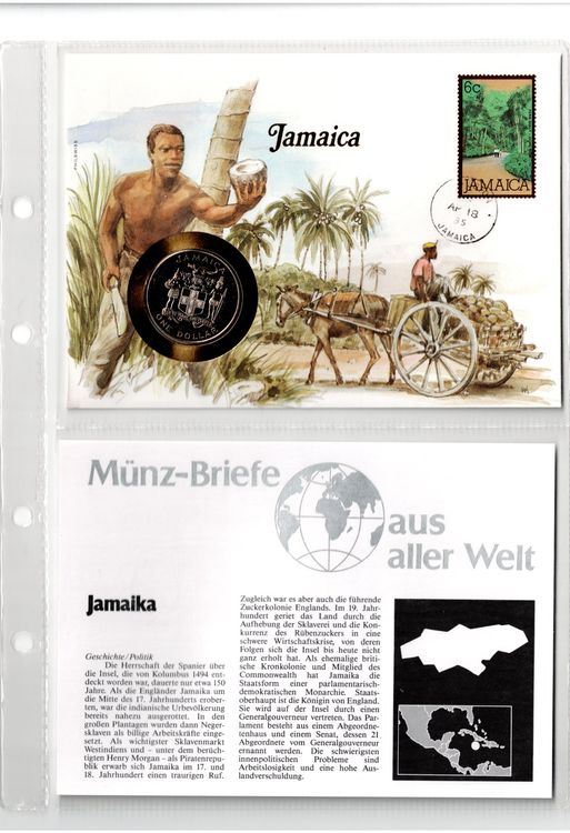 Jamaika_1985_Münzbrief mit Beschreibung (Gebraucht) in Hombrechtikon für CHF 1.3 – mit Lieferung ...