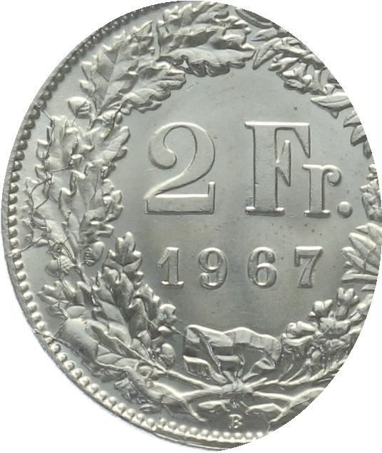 2 Franken 1967 Topstück Stempelriss Fehlprägung (Gebraucht) in Sursee für CHF 85 – mit Lieferung ...