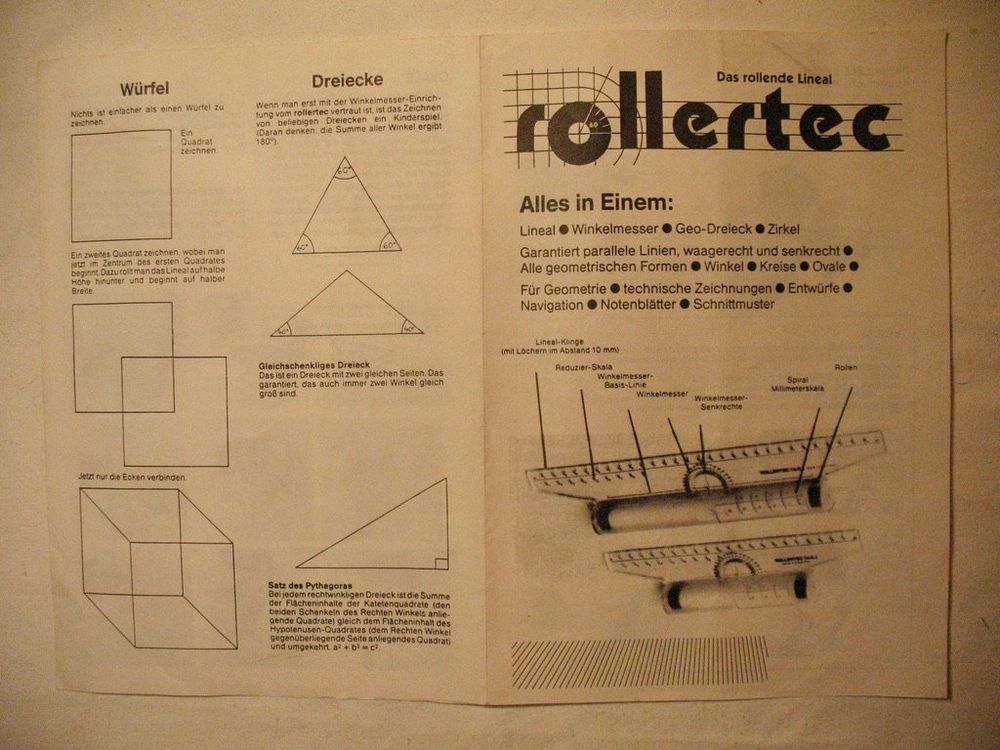 2 Zeichengeräte Rollertec U.K. Vintage mit Anleitung (Gebraucht) in Wil ...