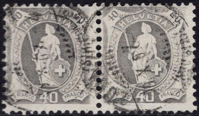 40 Rp. Stehende Helvetia im Paar (weisses Papier) SBK 600.00 (Gebraucht) in Eglisau für CHF 50 ...