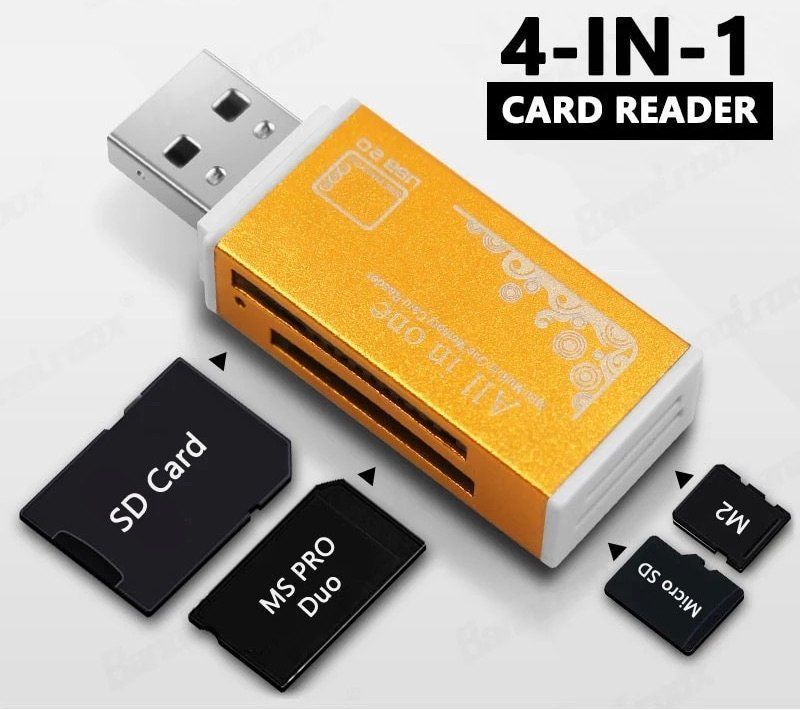 4 in 1 - USB Card reader - SD - Micro SD - M2 - MS Pro [2.5] (Neu und ...