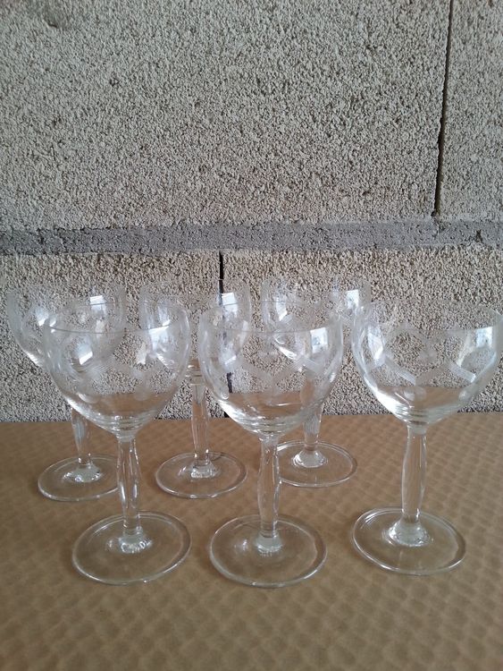 11 Verres à vin en cristal, style Art Déco, vintage (Neuf (Voir ...