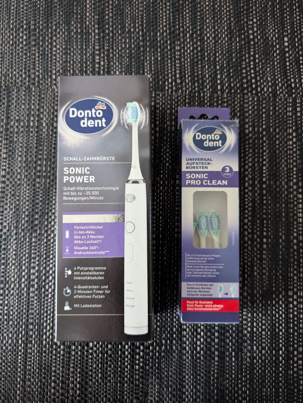 Neue Schallzahnbürste Donto Dent Sonic Power + Ersatzbürsten (Neu und ...