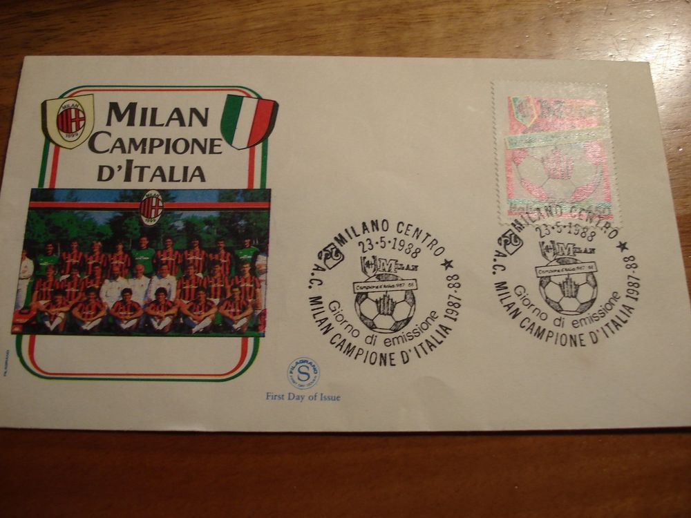 Italien Fussball-FDC 1988, Milan Campione d'Italia (Gebraucht) in ...