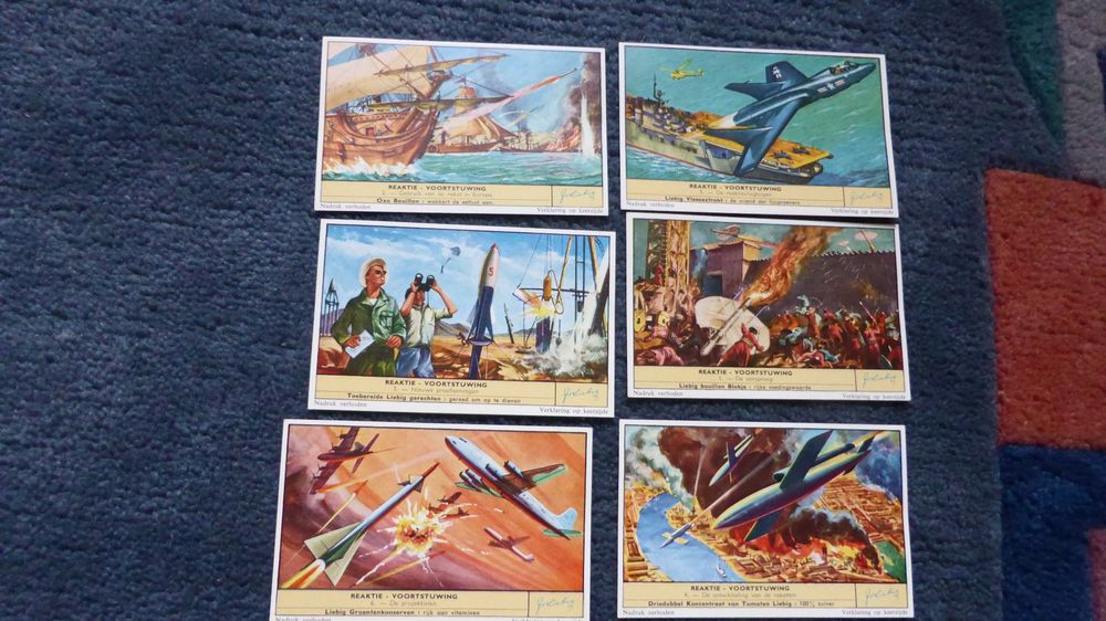 Militär-Aviatik,Raketen,Luftkampf,6 LIEBIG-Sammelbildchen (Gebraucht ...