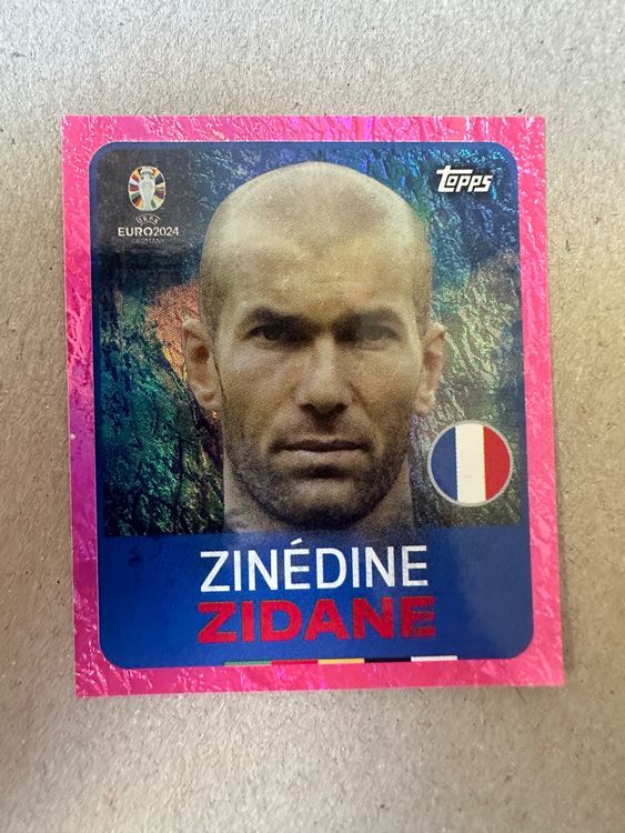 Topps Euro 2024, PINK Sticker-Zinedine Zidane ,Legends LEG 8 | Kaufen ...