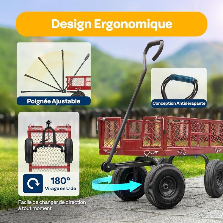 Gartenwagen 400kg Transportkarre kippbar Handwagen robust (Neu und ...