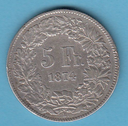 5 Franken 1874 B. Sitzende Helvetia - sehr schön | Kaufen auf Ricardo