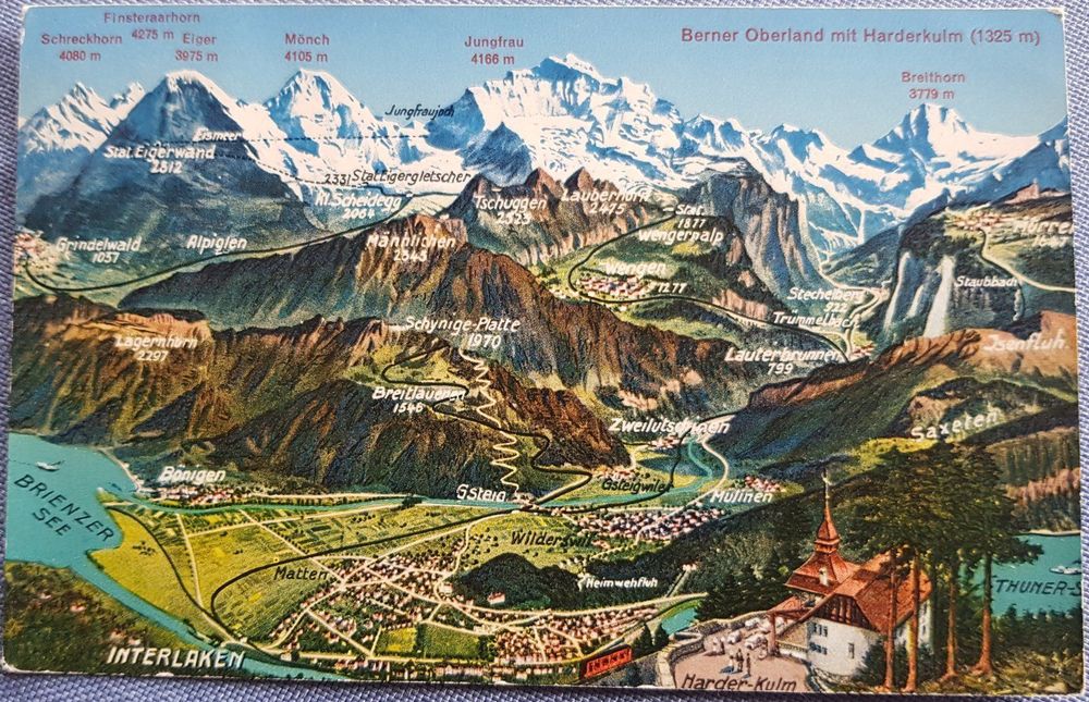 Panoramakarte Berner Oberland 1953 (Gebraucht) in Melchnau für CHF 4 – mit Lieferung auf Ricardo ...