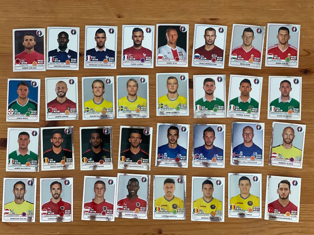 Panini Euro 2016 Lot 32 Sticker Alaba Keane Calahnoglu Ward | Kaufen ...