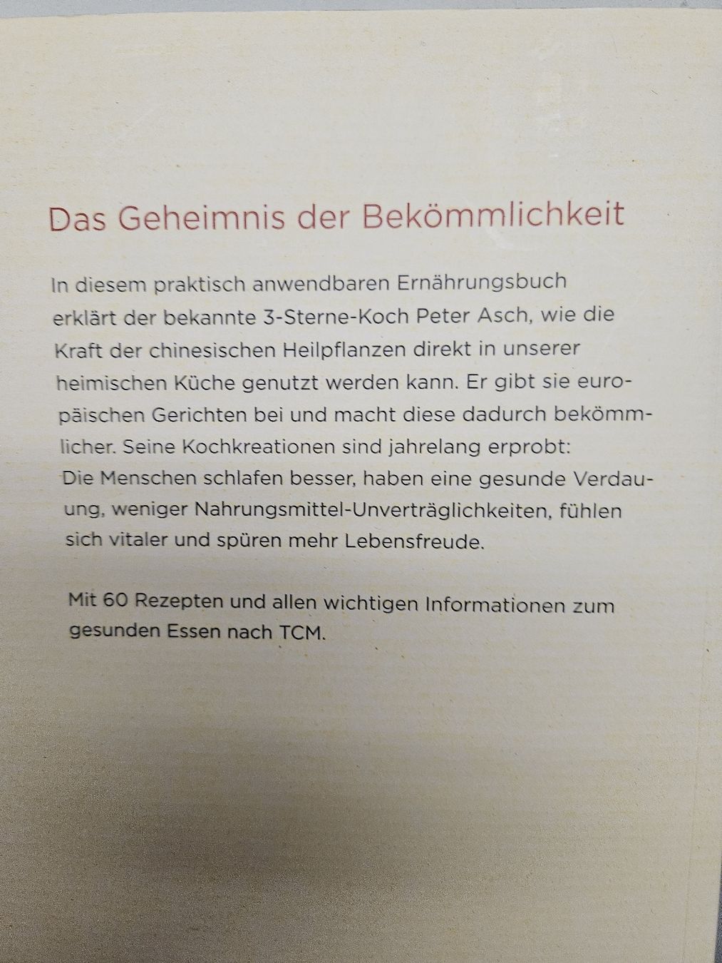 Kochbuch: Essen, was gesund macht - Peter Asch - TCM 🥢 (Gebraucht) in ...