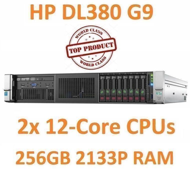 HP DL380 Gen9 G9 2x E5-2680v3 à 12 Cores / 256GB RAM / SSD (Gebraucht ...