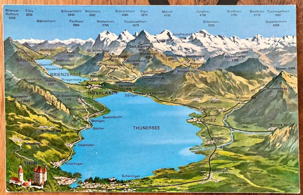 THUNERSEE - BERNER OBERLAND MAP. SUPER ! | Kaufen auf Ricardo