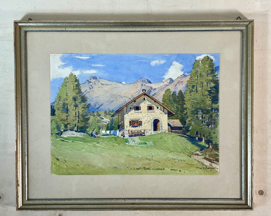 Willy Friedrich Burger (1882-1964) Aquarell Engadin (Neu (gemäss Beschreibung)) in Vaduz für CHF ...