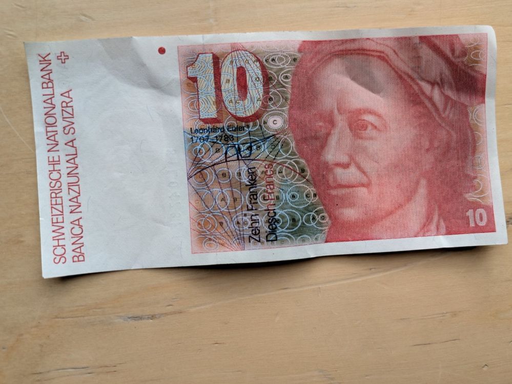 10 Franken Note Le Corbusier 1997 81L0473714 (Gebraucht) in Biel/Bienne für CHF 15 – mit ...