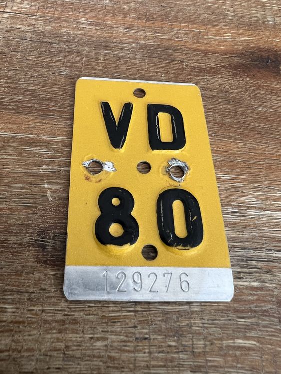 Plaque vélomoteur VD 80 (Gebraucht) in Villars sur Glane für CHF 20 ...