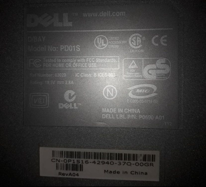 Externes Drive DELL PD01S mit D/BAY Connector (Gebraucht) in Aarau für ...
