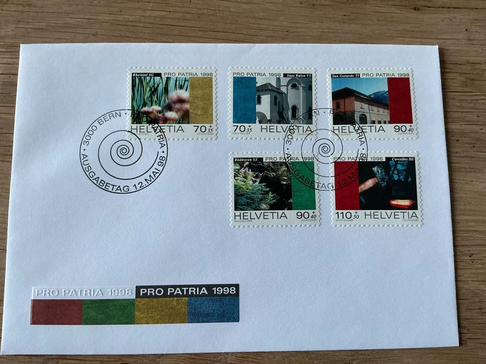Pro Patria 1998 Briefmarken auf Couvert, Top Zustand! (Gebraucht) in ...
