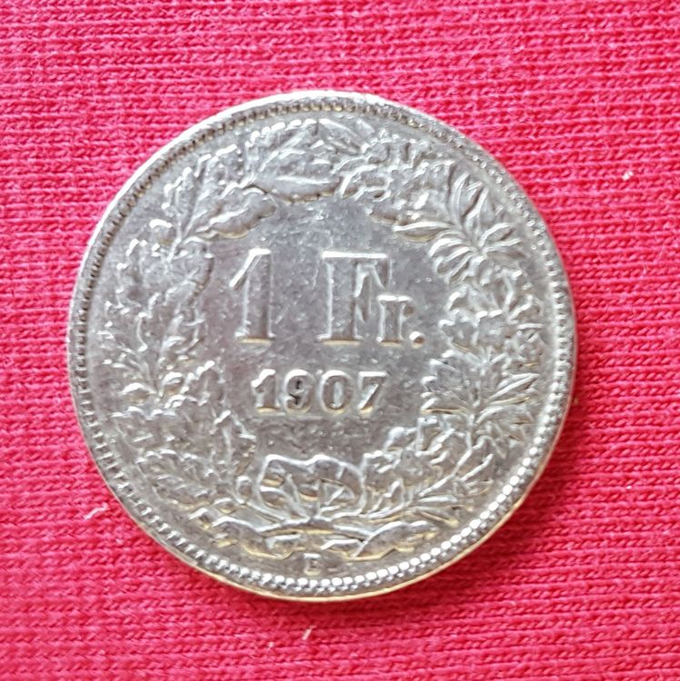 1 Franken 1907 uralte rare Silbermünze ab nur 1 Fr !!! | Kaufen auf Ricardo
