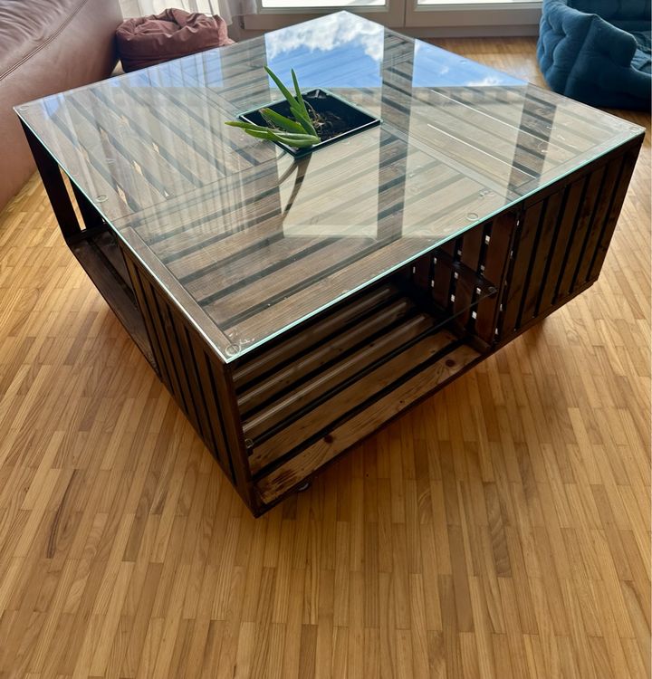 Couchtisch Industrial mit Pflanze auf Rollen (Gebraucht) in Gattikon für CHF 190 – nur Abholung ...