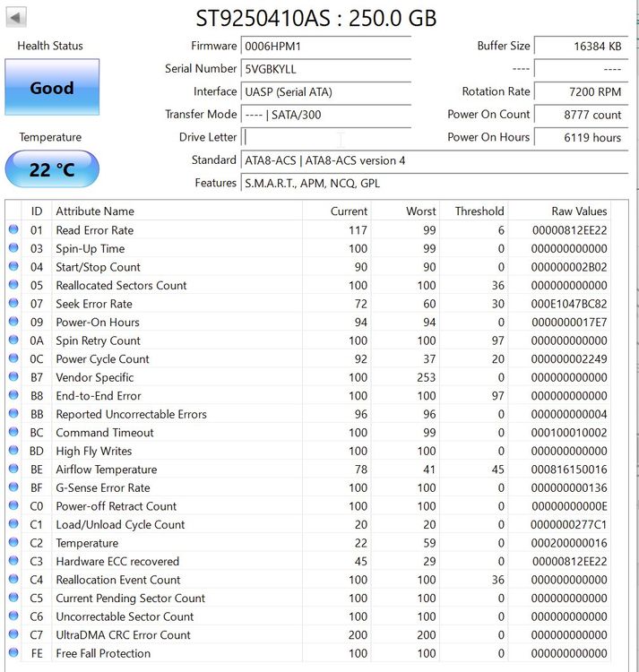 Seagate 250 GB (2.5-Zoll / ST9250410AS) (Gebraucht) in Bremgarten AG ...