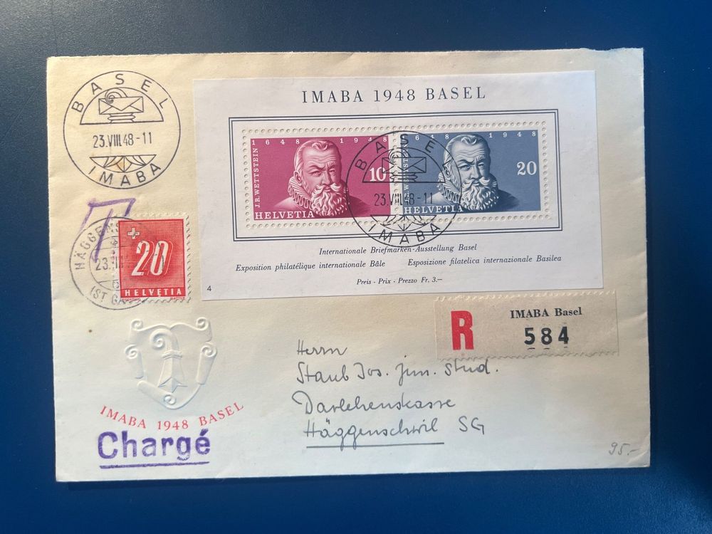 IMBA 1948, Brief mit Stempel (Gebraucht) in Oberhasli für CHF 14 – mit ...
