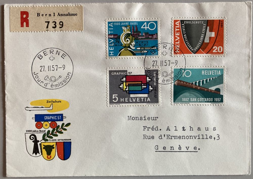 FDC Werbemarken 1957 illustriert ET BERNE, SBK 60 Fr. | Kaufen auf Ricardo