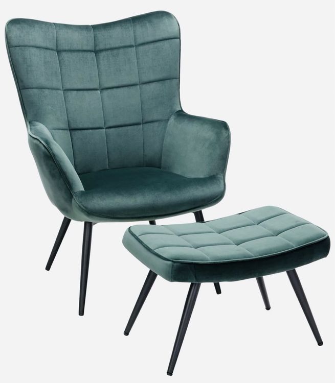 Relaxsessel aus Samt in Grün mit Hocker Sessel (Gebraucht) in Meiringen ...