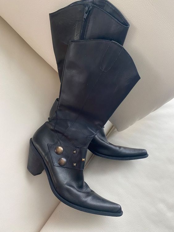 Extravaganter seltener ZARRI Damenstiefel, schwarz, Gr.39 (Gebraucht ...