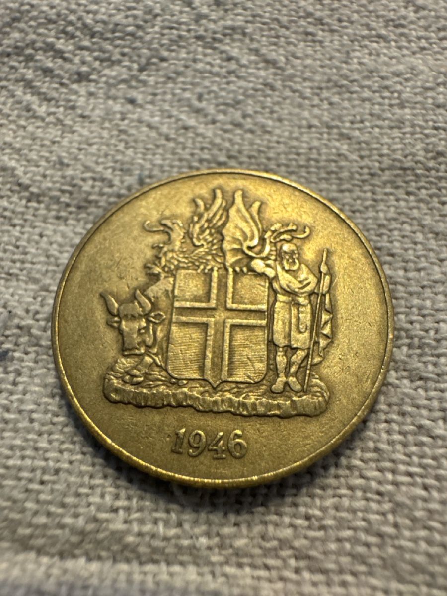 Island 1 Krone Münze, Jahrgang 1946, Sammlerstück selte (Gebraucht) in ...