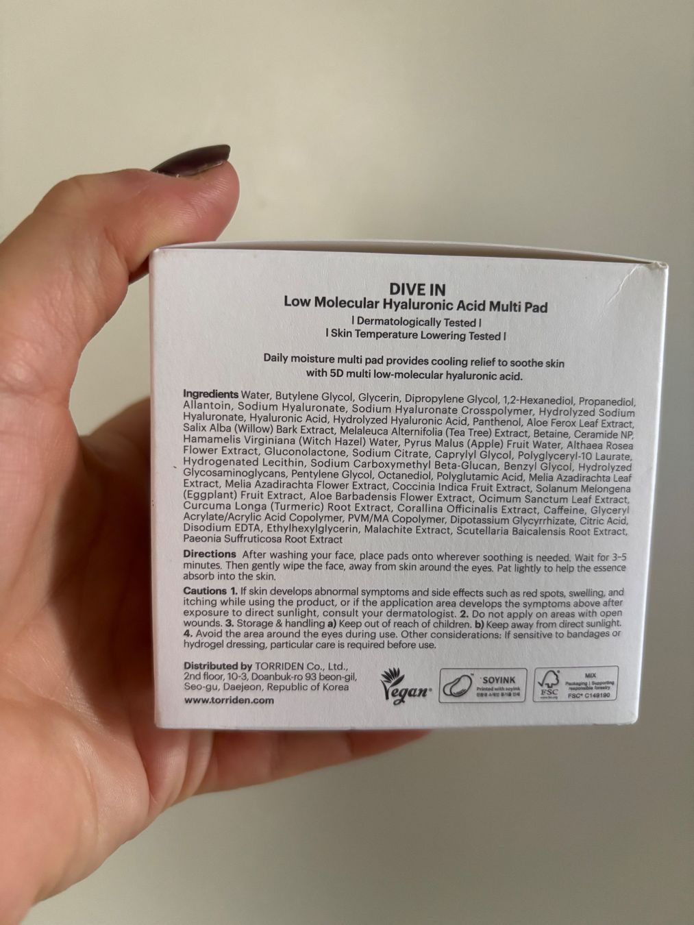 Torriden DIVE IN Multi Pad Low Molecular Hyaluronic Acid 80 (Neu und ...