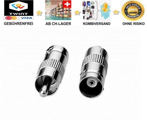 BNC Buchse auf Cinch (RCA) Stecker Adapter Verbinder Kupplun (Neu und originalverpackt) in Buchs ...