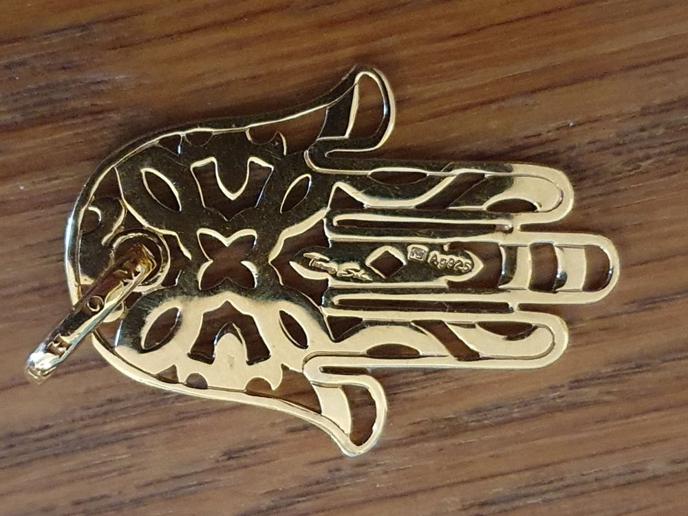Anhänger Silber Gold Vergoldet Sabo Hand der Fatima Geschenk (Neu (gemäss Beschreibung)) in ...