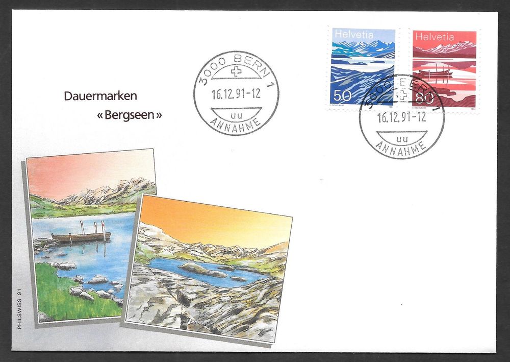 FDC Serie 819 - 820 ET Bern 16.12.1991 schön illustriert (Neu (gemäss Beschreibung)) in Olten ...