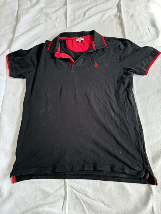 US Polo Assn. Poloshirt Gr. L schwarz/rot top Zustand | Kaufen auf Ricardo