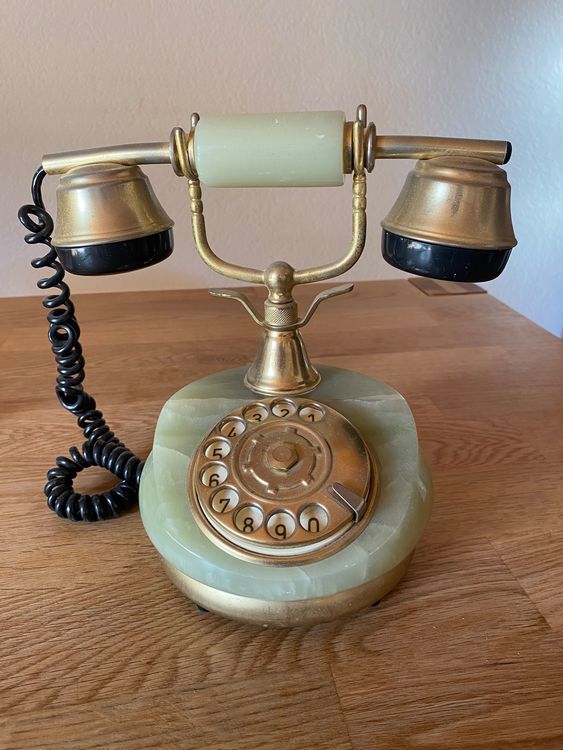 Antikes Telefon Onyx Look Gold Vintage Retro 60er Jahre Deko | Kaufen ...