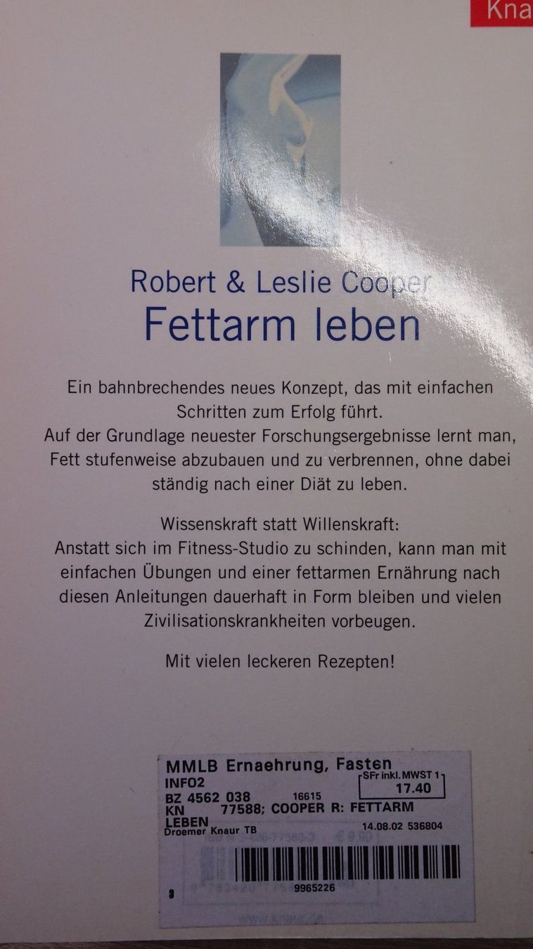 Fettarm Leben - Robert & Leslie Cooper / *Neu & unbenutzt* (Neu (gemäss ...