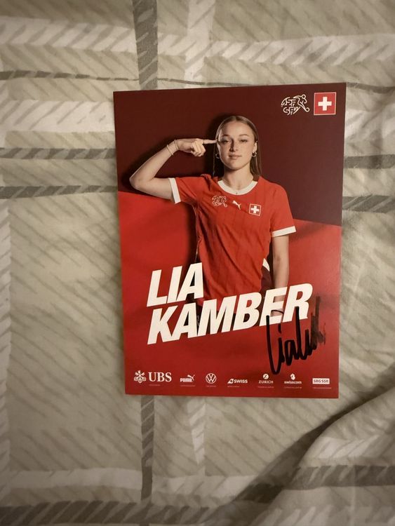 Lia Kamber Autogramm - Poster - Schweizer Fussball Star! (Gebraucht) in ...