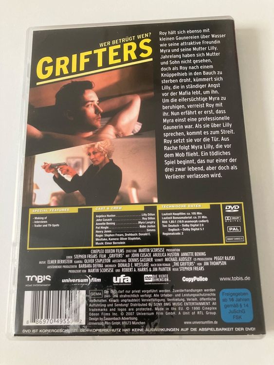Grifters (DVD) Anjelica Huston, John Cusack, Ann. Benning (Gebraucht ...