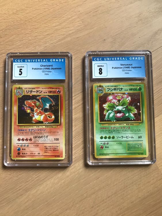 2x POKEMON 1998 CD PROMO CHARIZARD VENUSAUR HOLO RARE GRADED | Kaufen ...