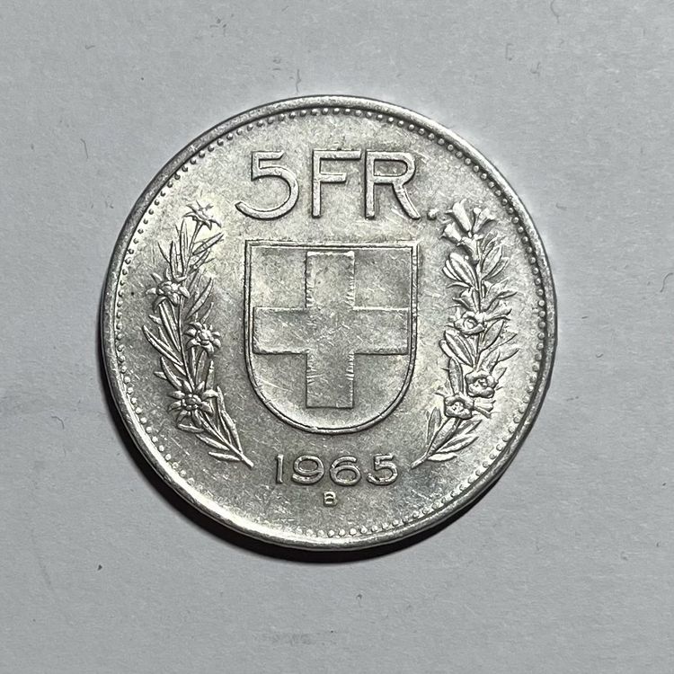 Silbermünze 5 Franken 1965 Schweiz (Gebraucht) in Balzers für CHF 10 – mit Lieferung auf Ricardo ...