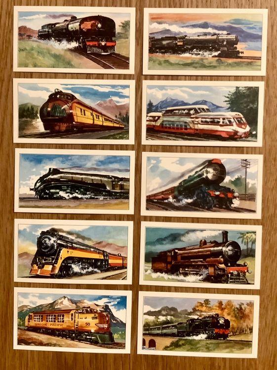 1970 - 10 Vintage TRAINS OF THE WORLD Sammelbilder England (Gebraucht ...