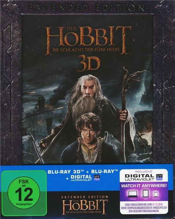 Der Hobbit 3 - Die Schlacht der fünf Heere 3D (Extended Ed.) (Neu ...