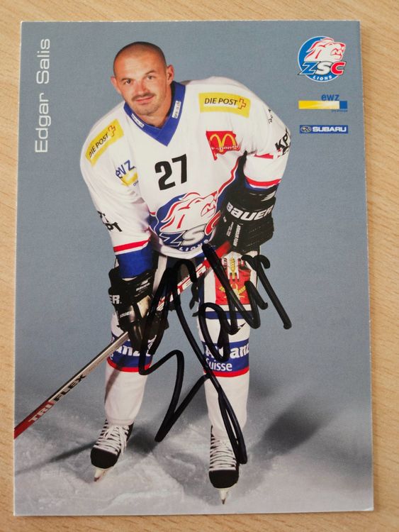 Autogrammkarte Edgar Salis ZSC Lions Zürich Eishockey AK (Gebraucht) in ...