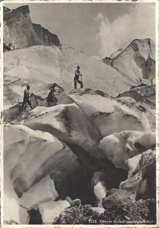 Oberer Grindelwaldgletscher, Seilschaft, Bergsteiger, 1933 (Gebraucht ...